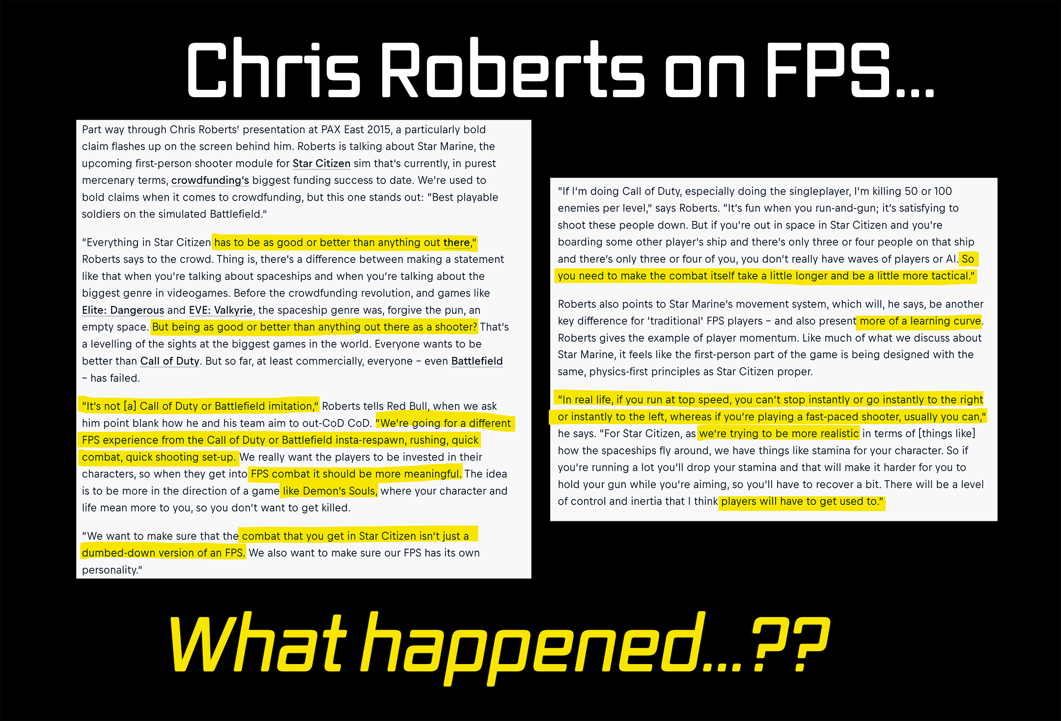 Chris Roberts on FPS (in his own words) - Star Citizen Spectrum