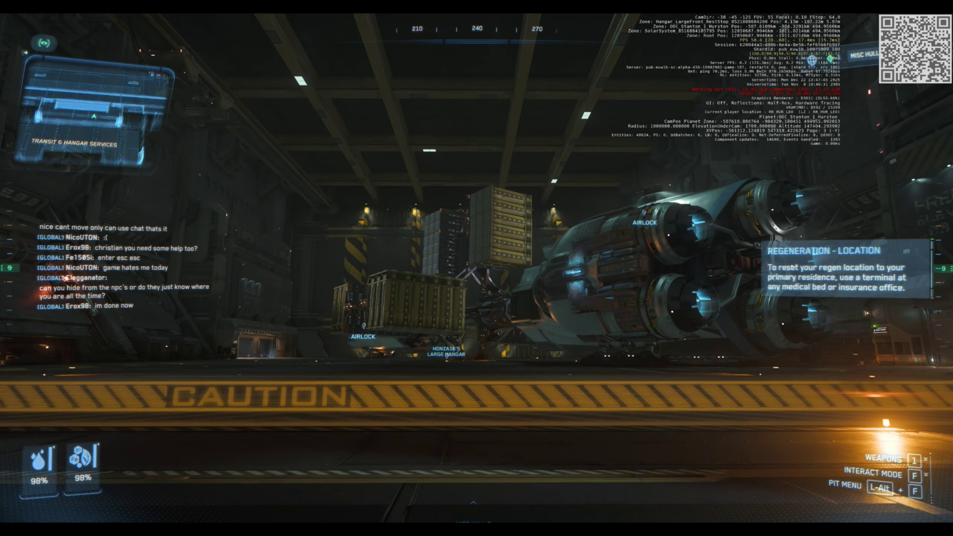Hull C with cargo in hangar - Star Citizen Spectrum