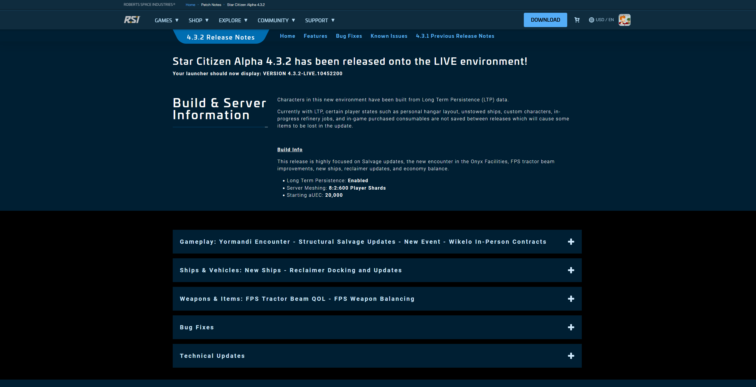 More banners than Patchnotes. - Star Citizen Spectrum