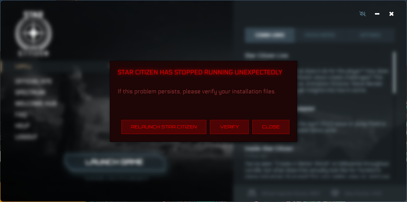 Crash on Startup - Star Citizen Spectrum